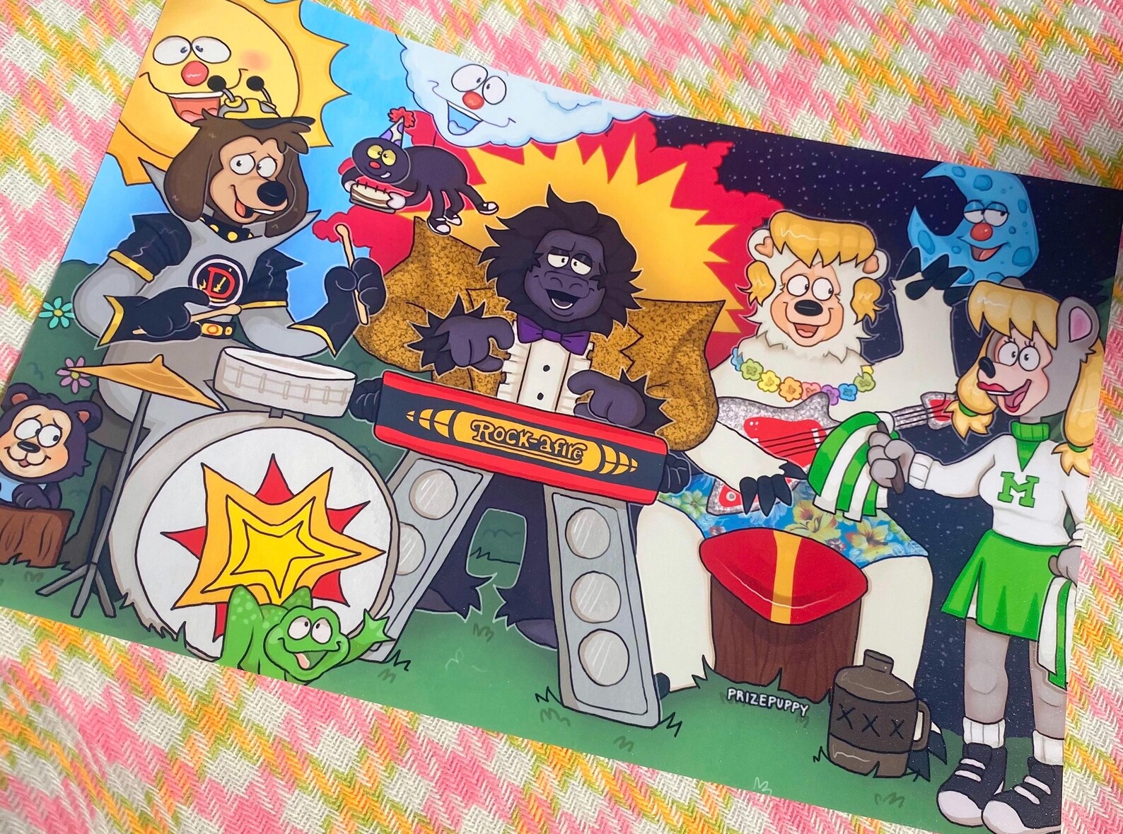 Center Stage- Showbiz Pizza Rock Afire Explosion Animatronic Art Print ...