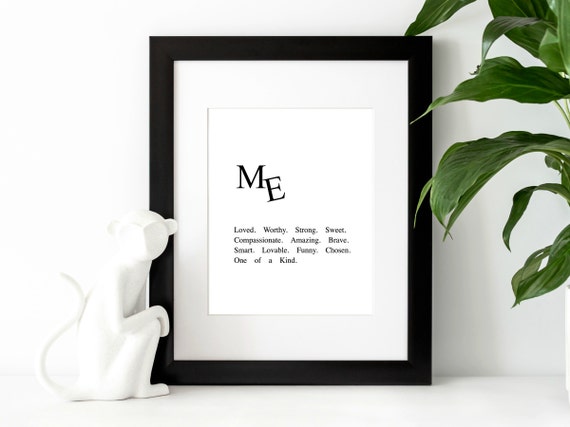 Positive Affirmations Printable Wall Art 5x7 8x10 8.5x11 | Etsy