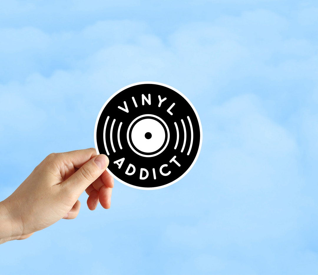 Vinyl Addict Sticker Retro Sticker Water Bottle Stickers - Etsy