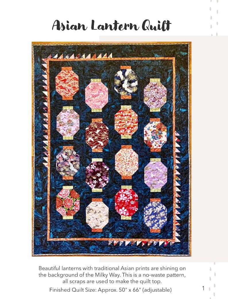 Asian Lantern Quilt Pattern Downloadable PDF - Etsy