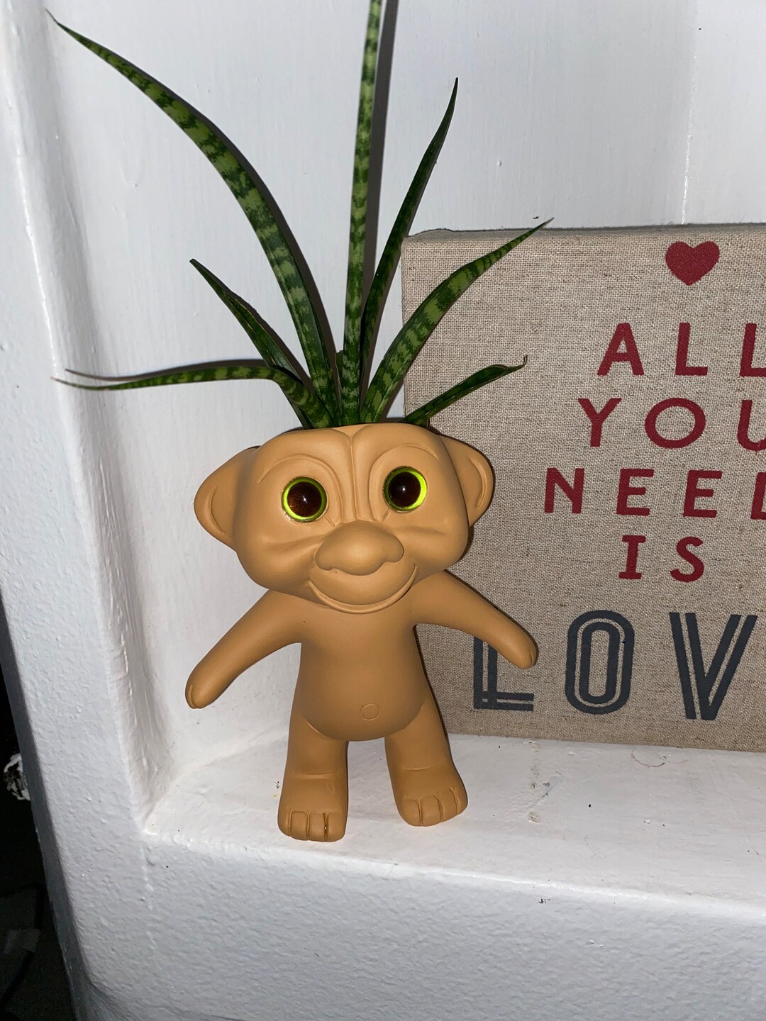 Troll Doll Planter With Real Succulent sansivieria - Etsy