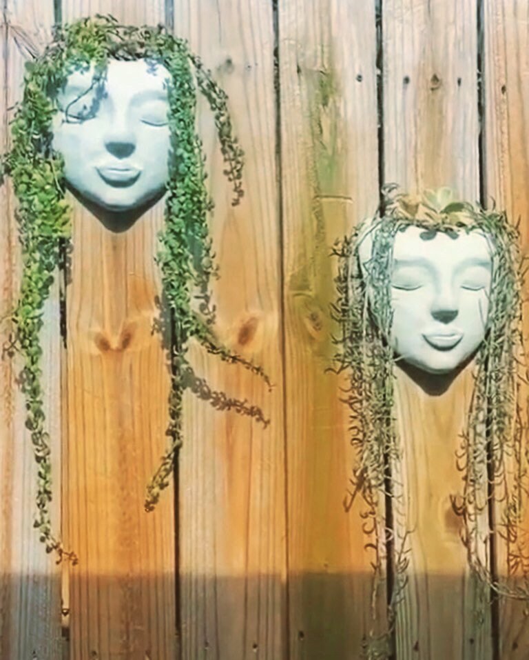 Antiqued Silver Face Wall Planter concrete NO PLANTS - Etsy