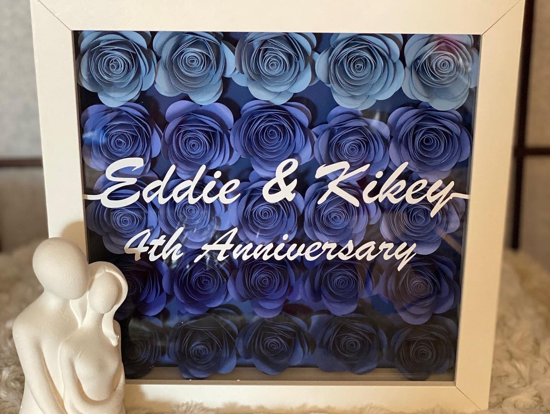 Personalized Floral Shadow Box: Handmade Paper Rose Frame Gift - Etsy