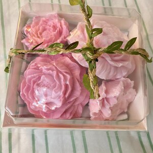 Set of 4 Flower Soaps Gift Box, Mother's Day Peony Soap Gift, Bathroom ...