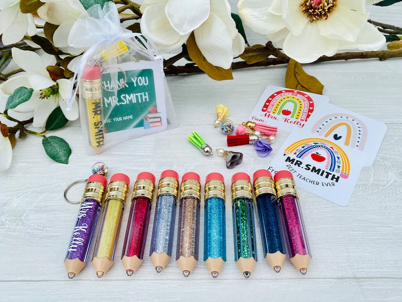 Personalized Teacher Keychain End of Year Teacher Gift - Etsy