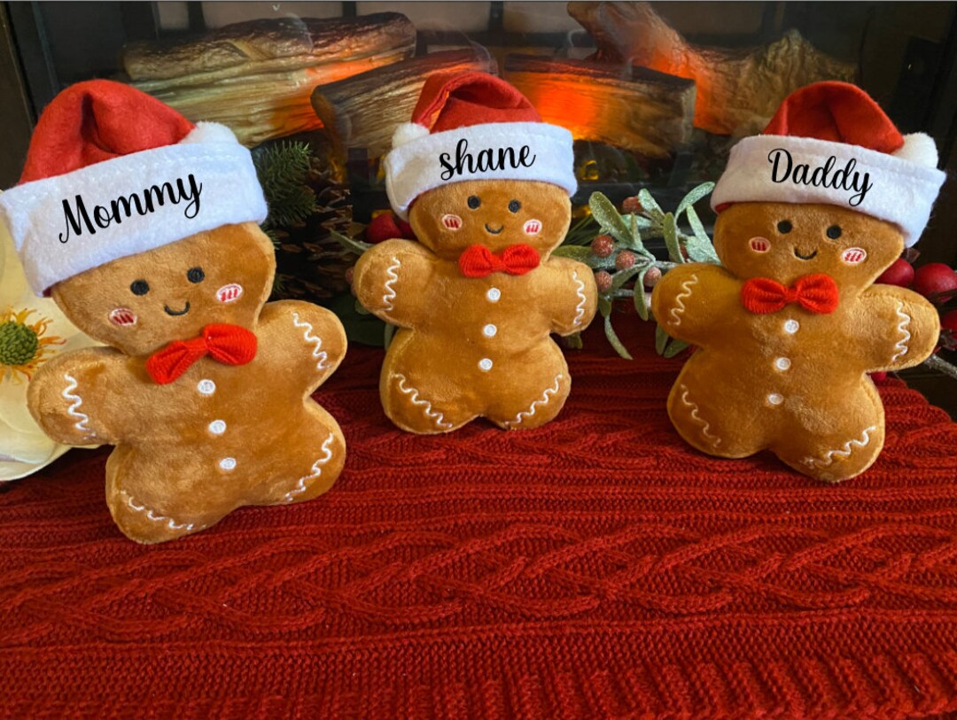 Personalized Gingerbread Plush Toy, Stocking Stuffer Cute Family ...