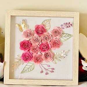 Personalized Paper Rose Shadow Box: Mother's Day Floral Gift - Etsy