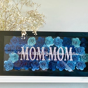 Mother's Day Floral Shadow Box Gift, Paper Flower Rose Shadow Box ...