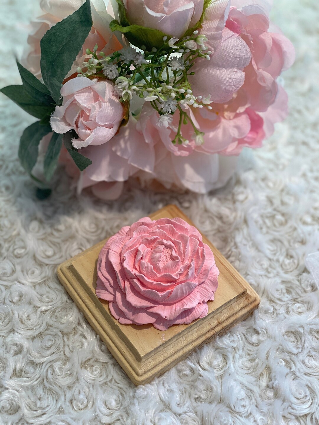 Handcrafted Plaster 3D Flower Peony Air Freshener With 3 Ml Fragrance ...