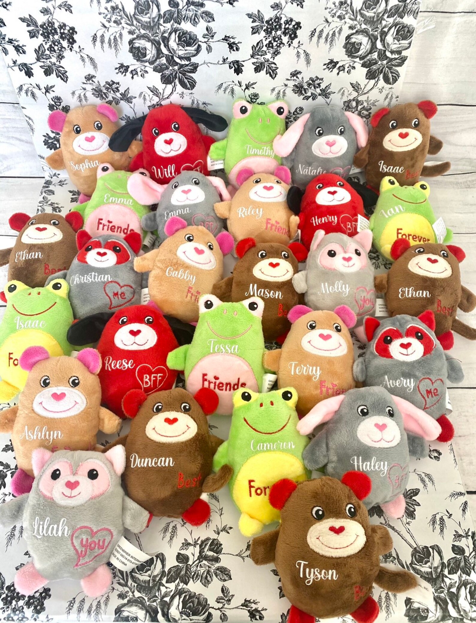 Personalized Best friends Plush Valentine's day mini | Etsy