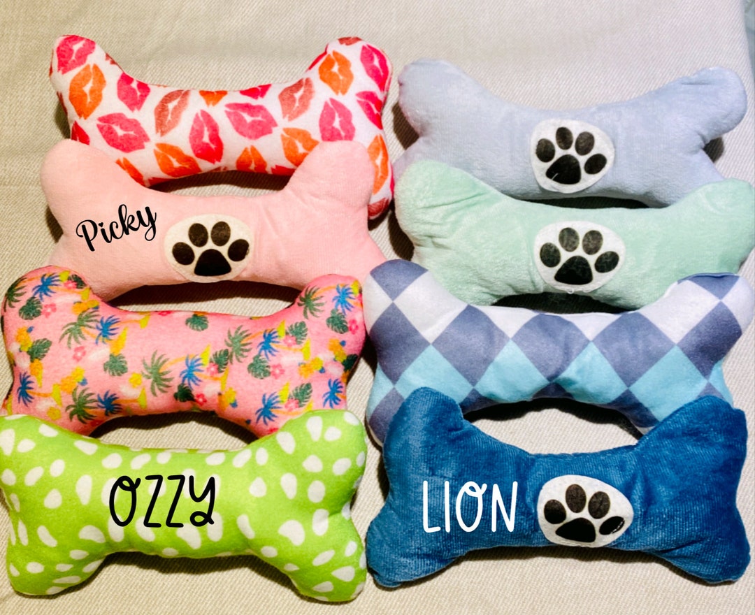 Personalized Dog Toy With Squeaker, Custom Plush Dog Bones With ...