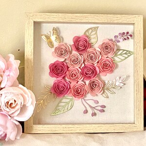 Personalized Paper Rose Shadow Box: Mother's Day Floral Gift - Etsy