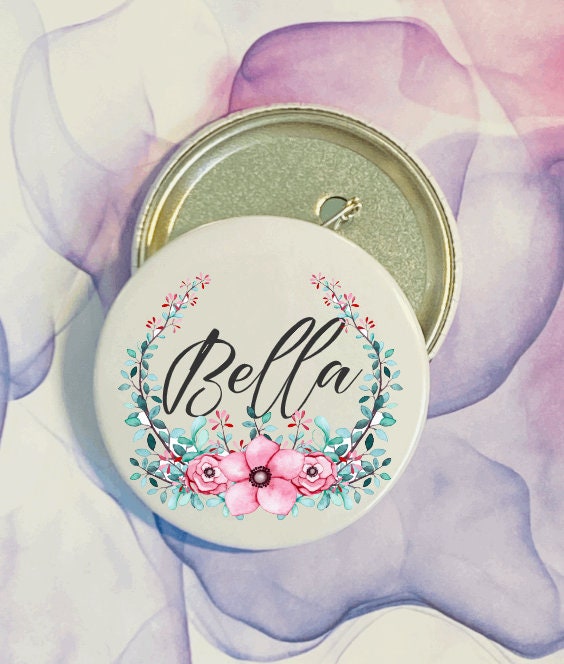 Personalized Initial Floral Pin: Custom Alphabet Letter Badge - Etsy