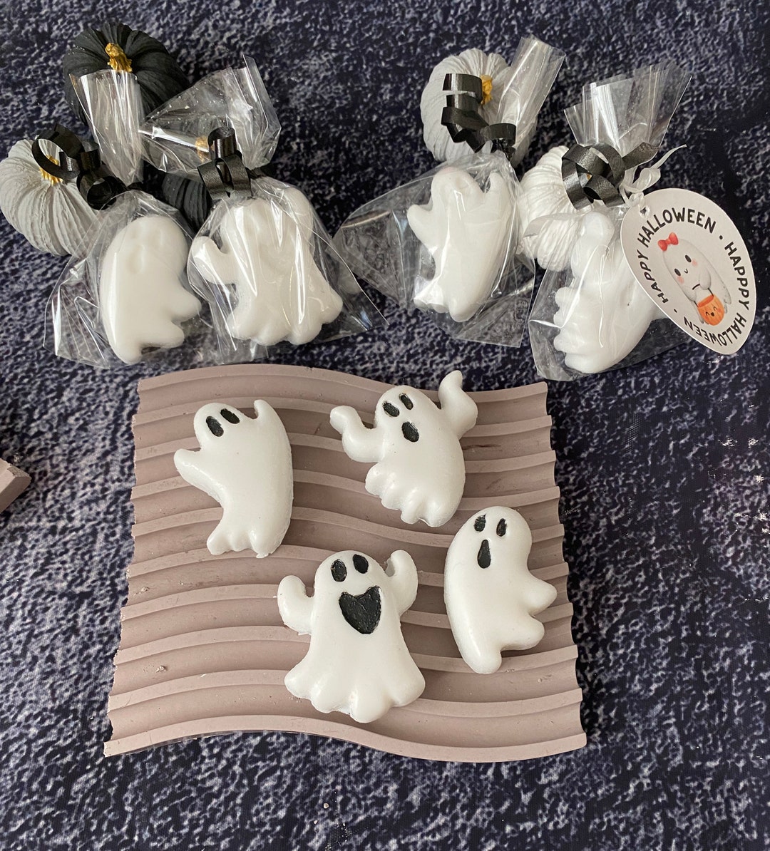 Spooky Set of 8 Mini Ghost Soaps - Halloween Decorations and Bathroom ...