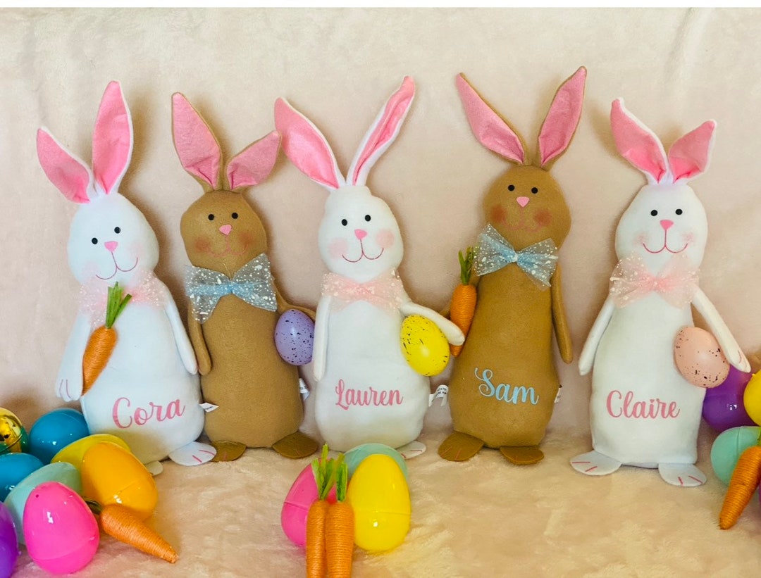 Personalized Easter Bunny, Custom Easter Bunny Girl/ Boy With Kids Name ...