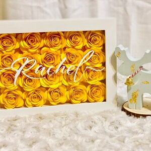 Personalized Floral Shadow Box, Paper Flower Rose Shadow Box. Paper ...