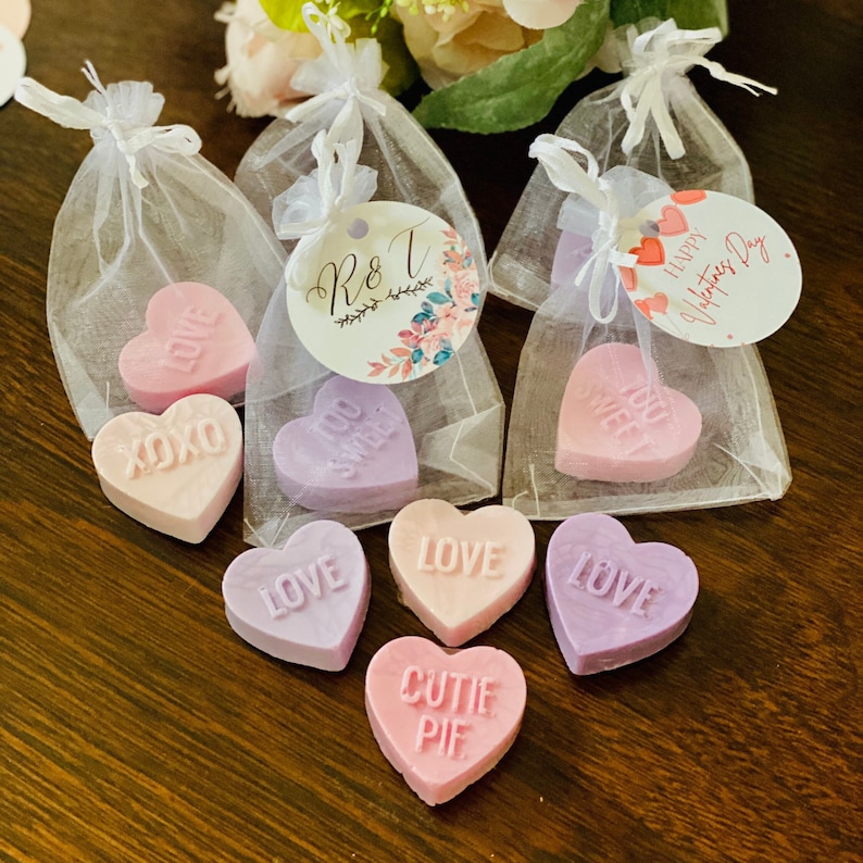 Set of 10 Handmade Candy Heart Soaps | Valentine’s Day Party Favors ...