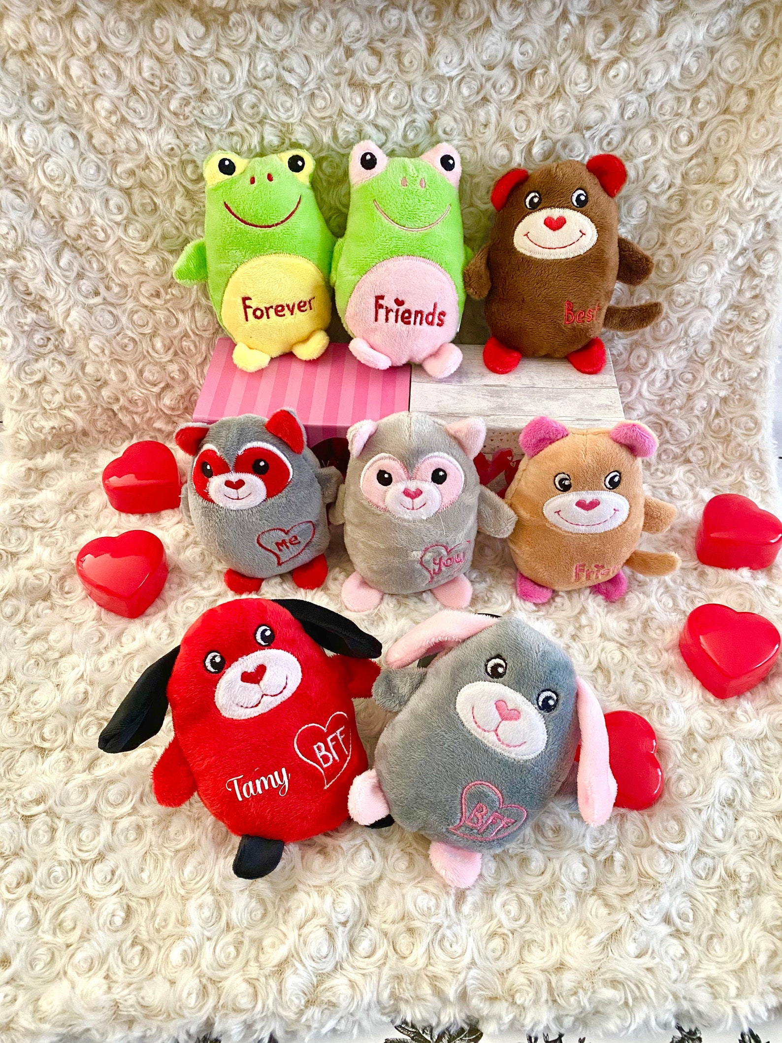 Personalized Best friends Plush Valentine's day mini | Etsy