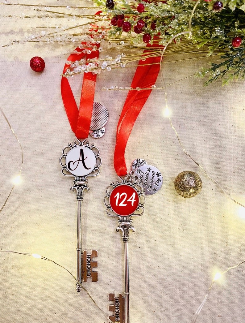 Personalized Santa Magic Key Ornament: Initial & House Number - Etsy