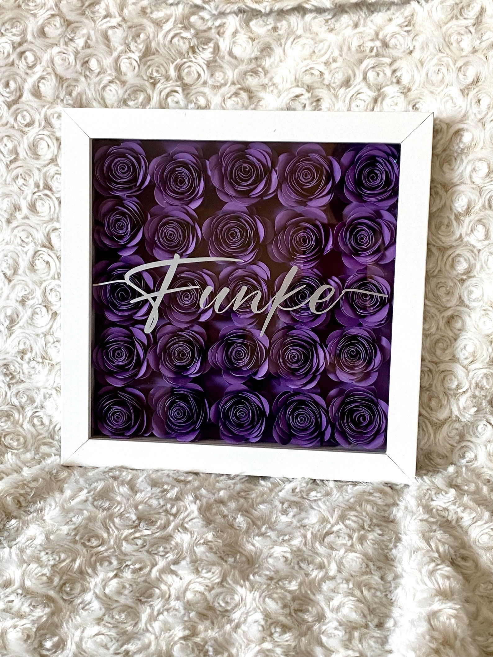Personalized Floral Shadow Box, Paper Flower Rose Shadow Box. Paper ...