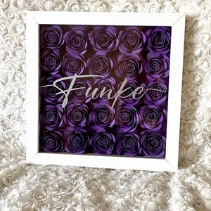 Personalized Floral Shadow Box, Paper Flower Rose Shadow Box. Paper ...
