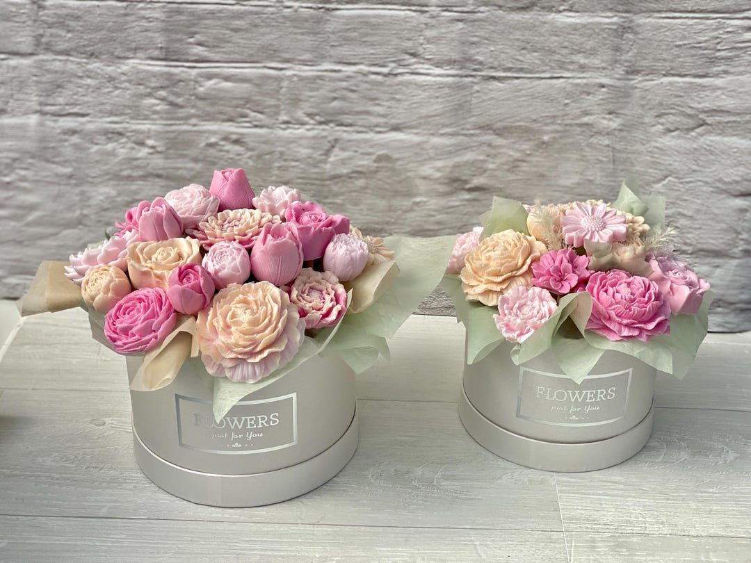 Flower Soap Arrangement victorian Soap Flower Box Handmade Everlasting ...