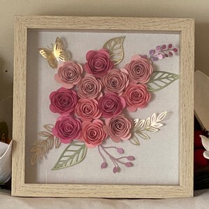 Personalized Paper Rose Shadow Box: Mother's Day Floral Gift - Etsy