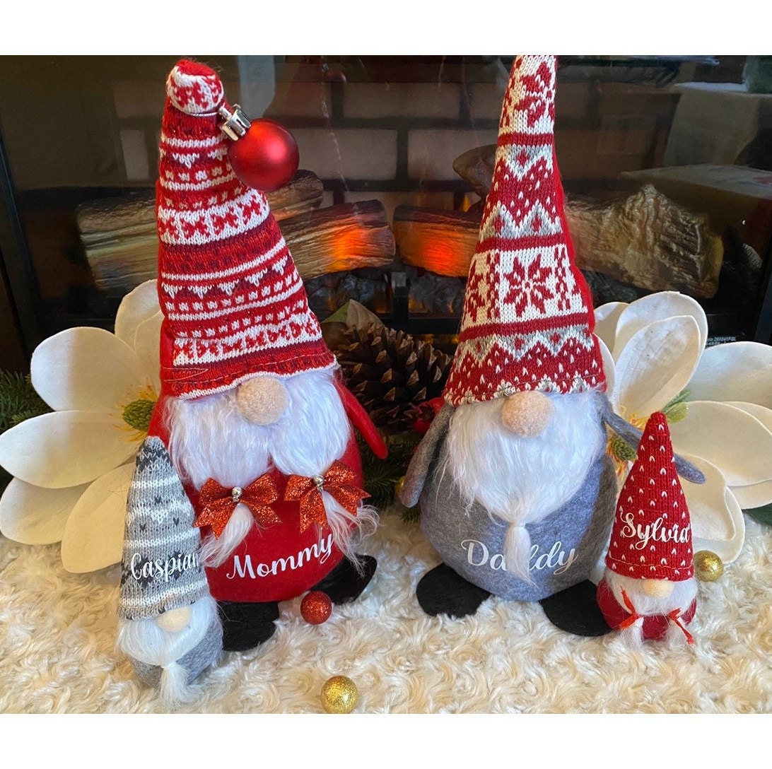 Personalized Gnome Family Christmas Decor | Custom Name Gnomes Boy or ...