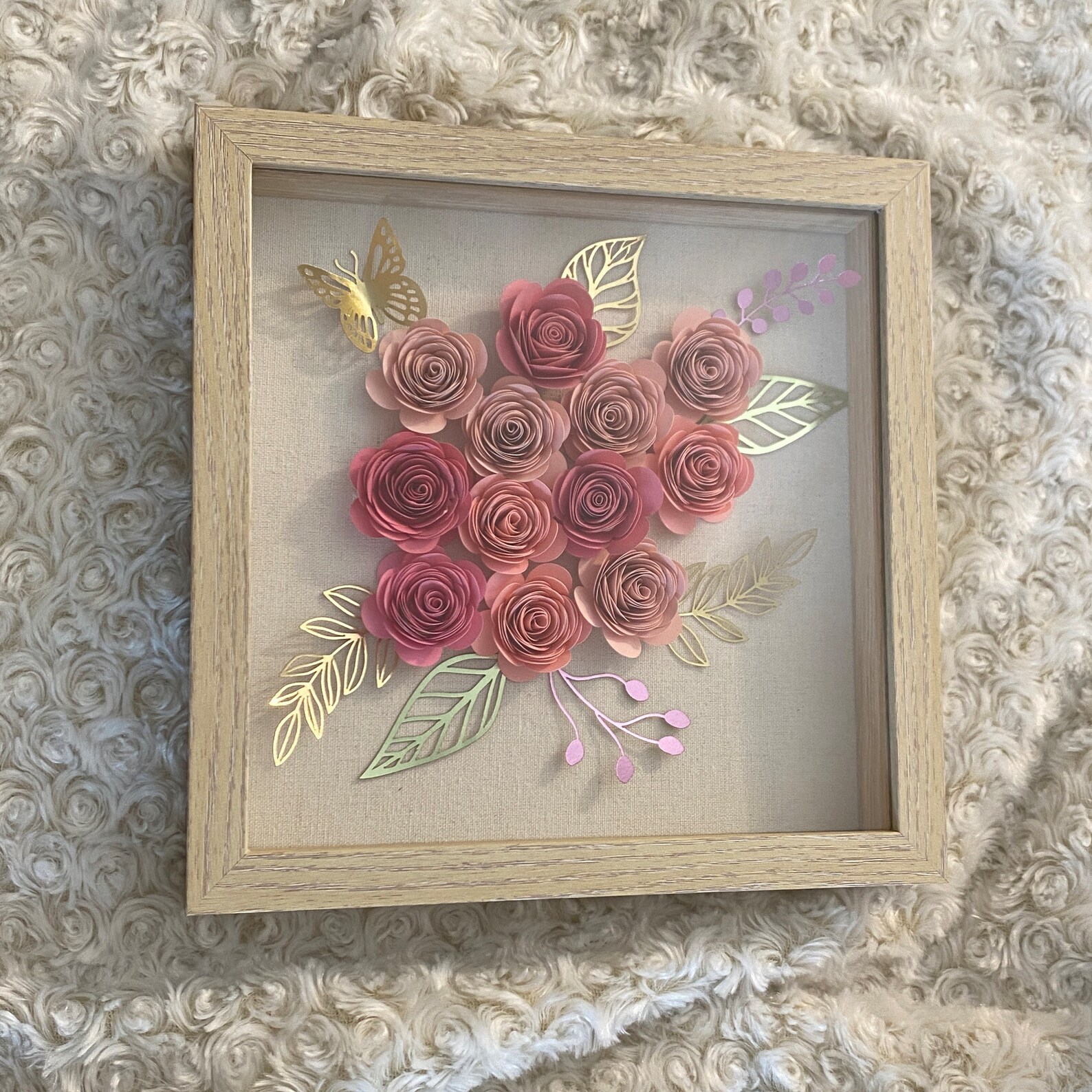 Personalized Paper Rose Shadow Box: Mother's Day Floral Gift - Etsy