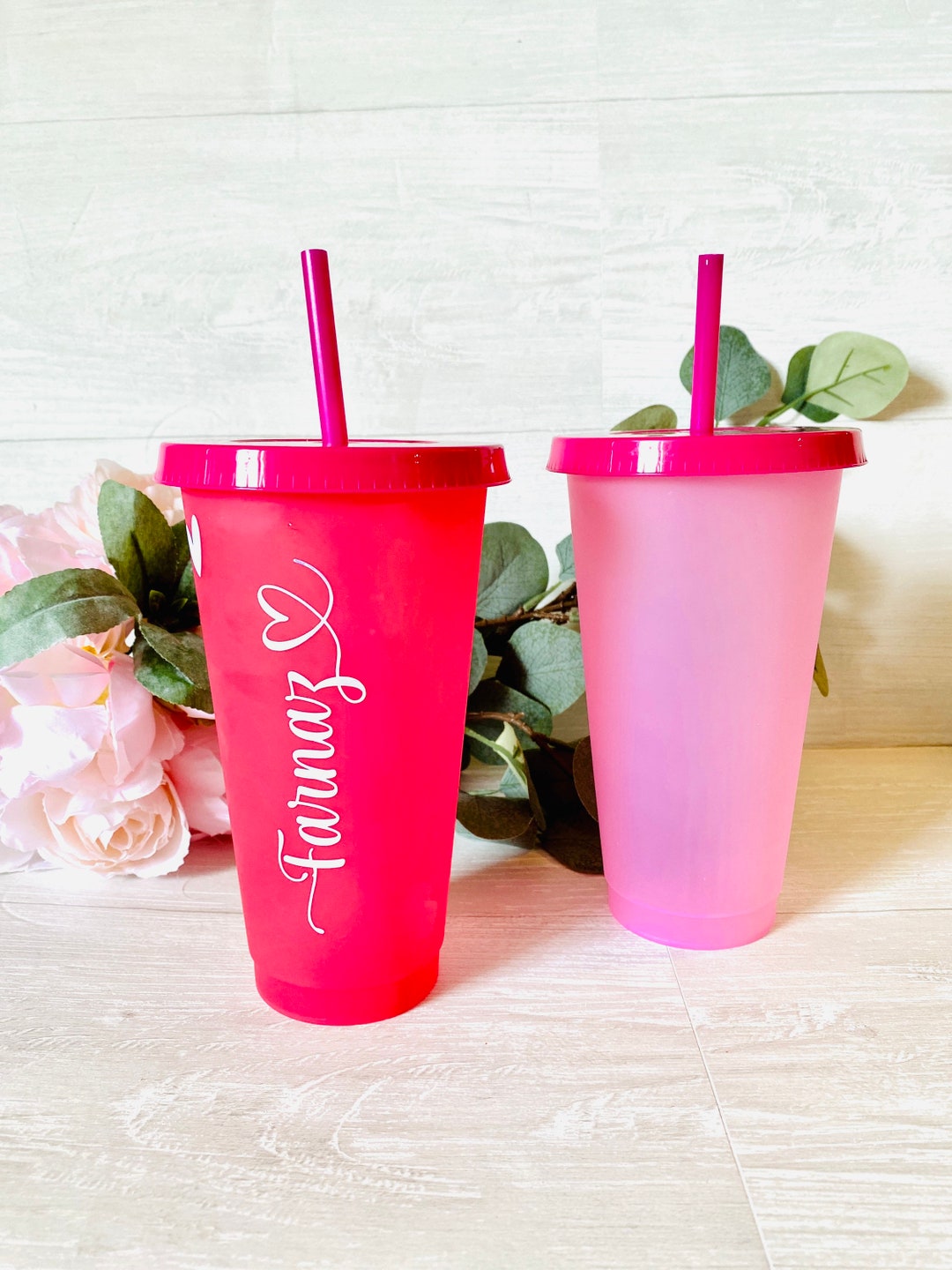 Personalized Color Changing Tumbler and Straw Set Reusable - Etsy