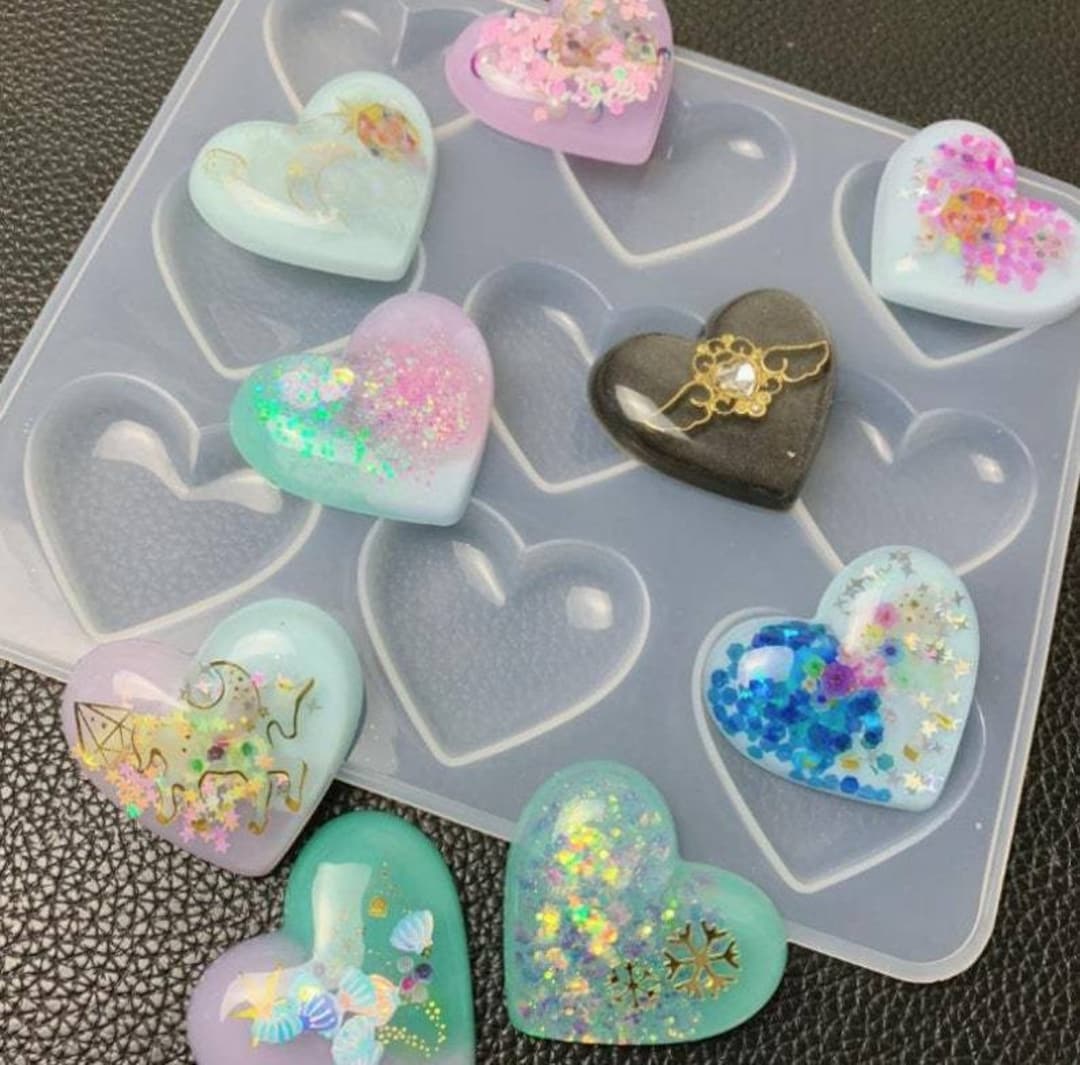 Heart Resin Mould Pocket Hug Heart Silicone Pocket Mould Heart Resin ...