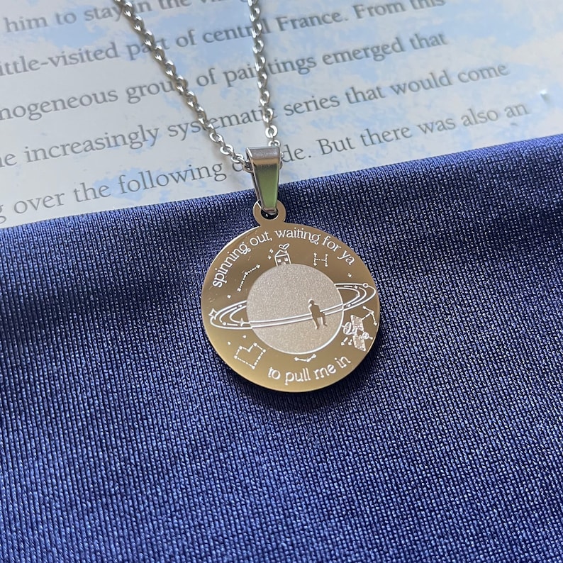 Spinning Out Necklace Engraved Circle Chain Pendant Necklace - Etsy