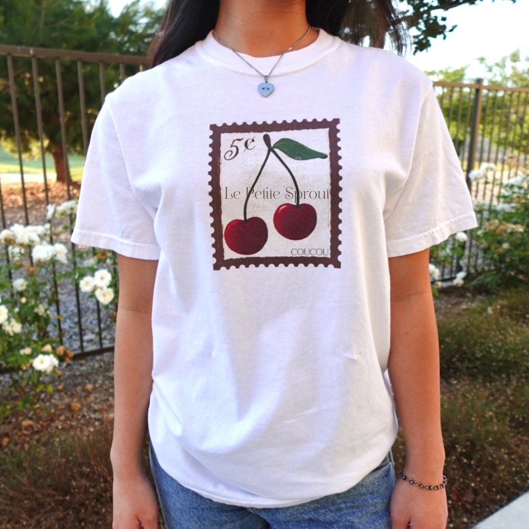 Cherry Stamp Tee - Etsy