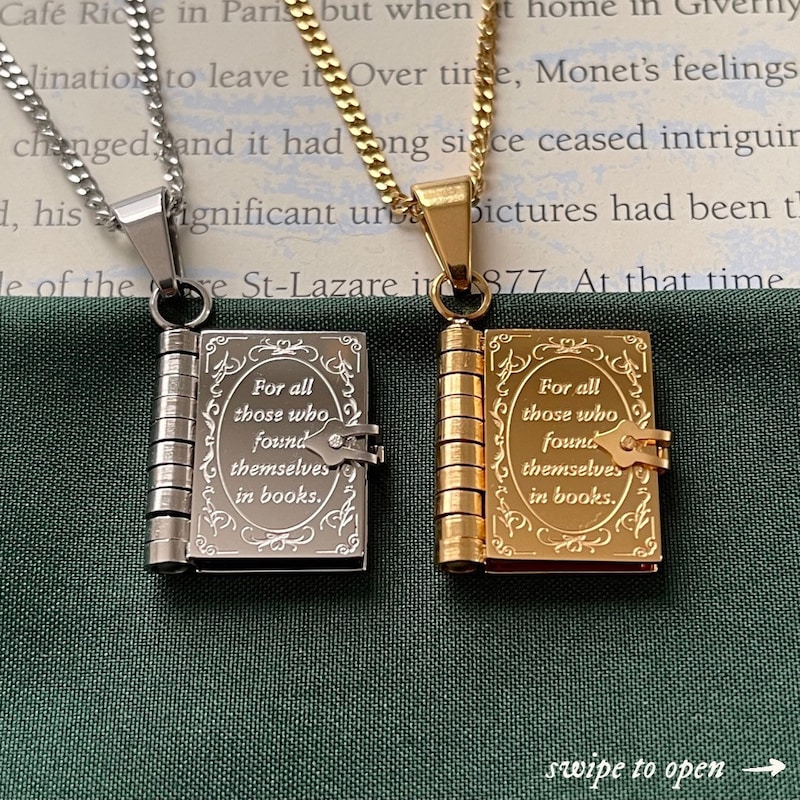 Book Necklace - Etsy