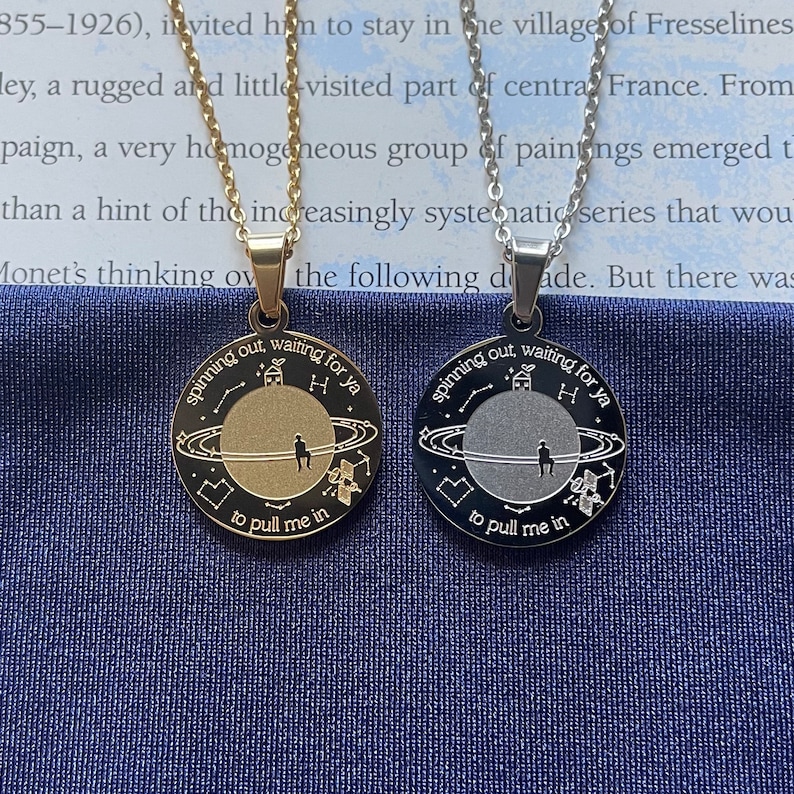 Spinning Out Necklace Engraved Circle Chain Pendant Necklace - Etsy