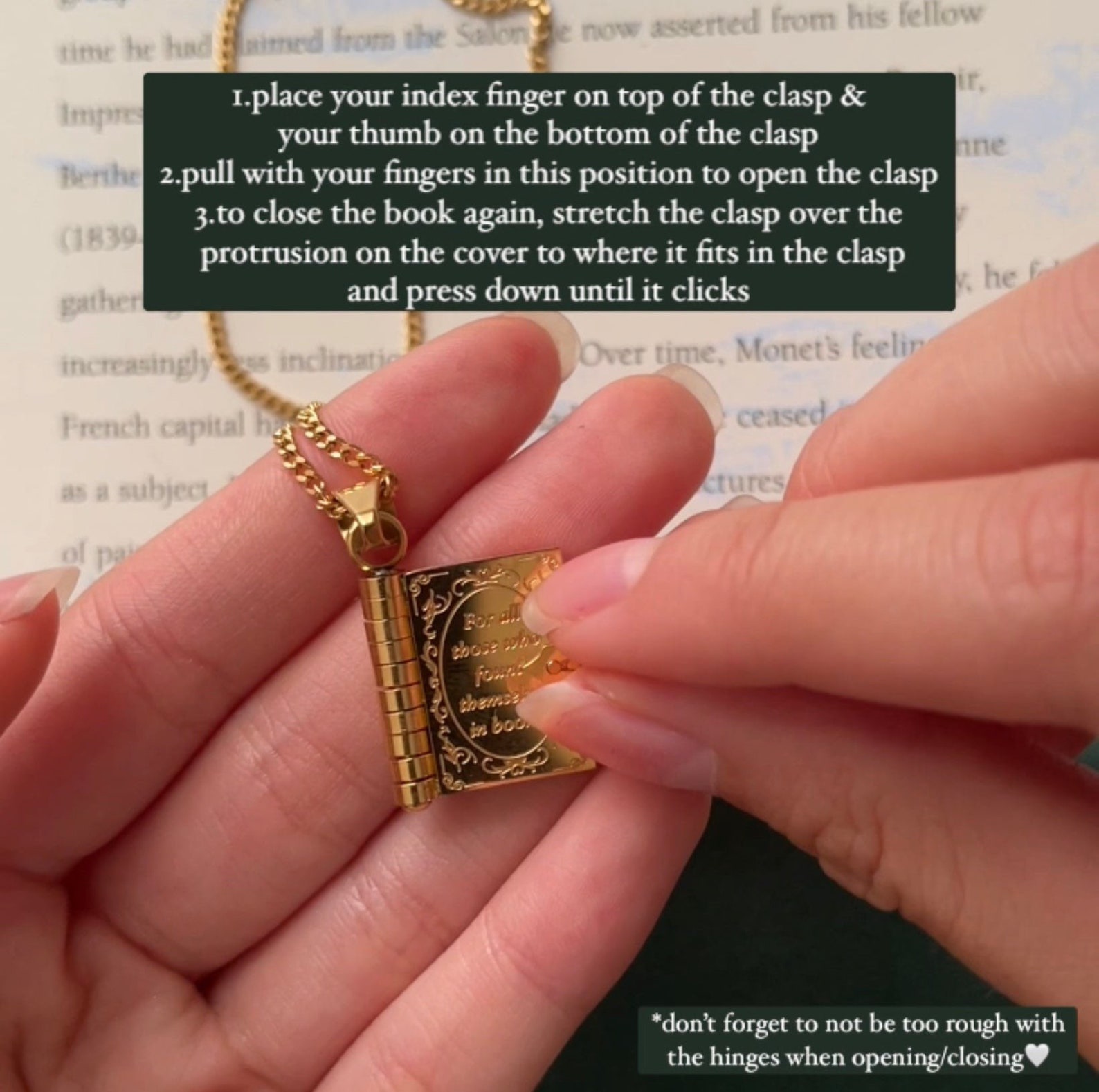 Book Lovers Necklace Engraved Openable Book Chain Pendant - Etsy