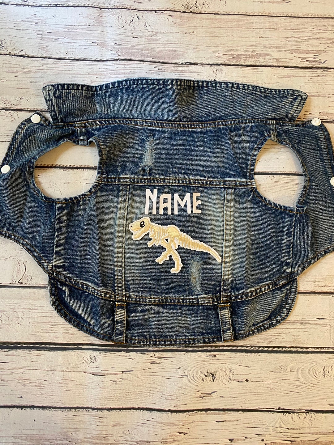 Custom Denim Dog Jacket: Patched & Personalized Small Breed Vest - Etsy