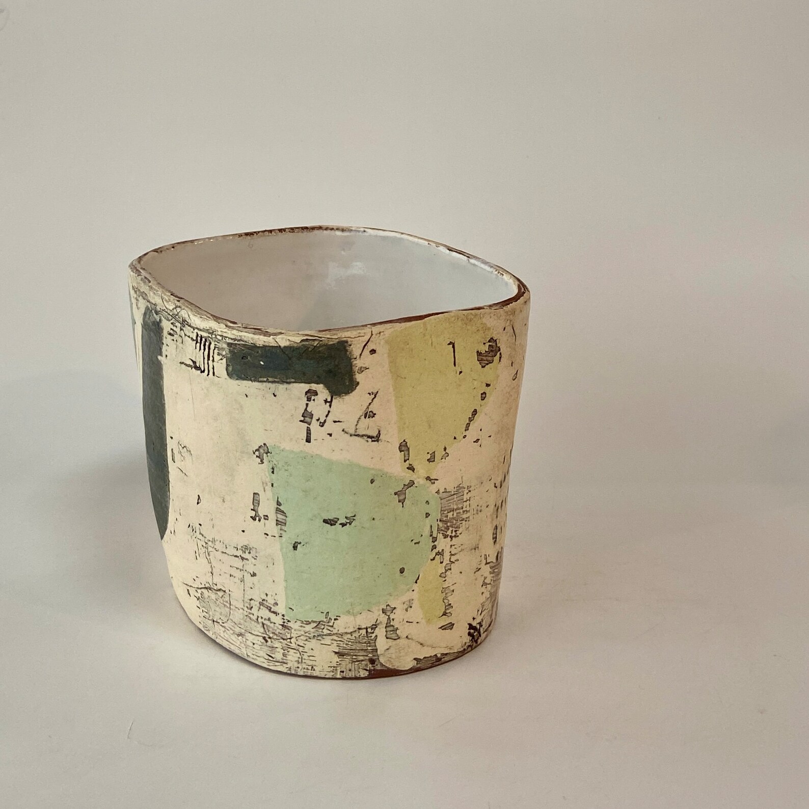 Handmade Red Clay Vessel: Rectangular Pottery With Slip Decoration - Etsy