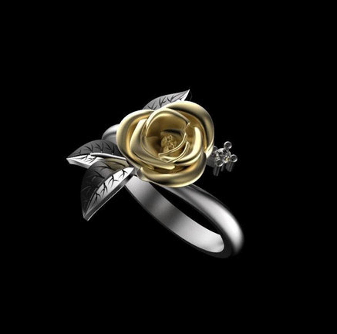 Fashion Rose Flower Ring for Women Accessories Delicate - Etsy