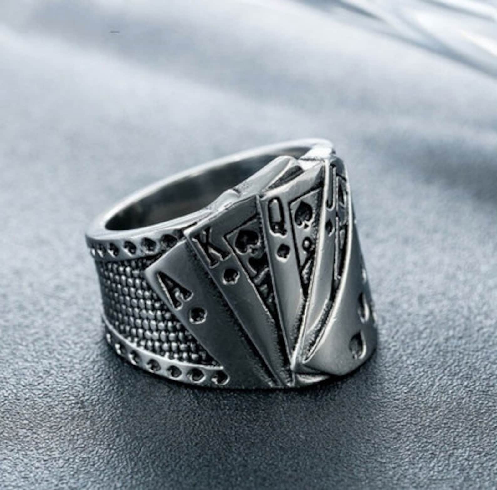 Men's Creative Gamblers Poker Ring Men's Jewelry - Etsy
