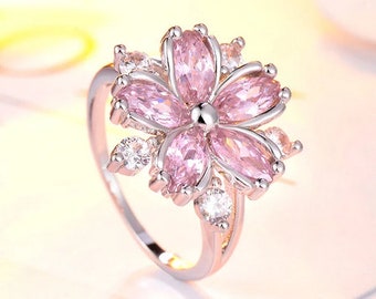 Cherry Blossom Jade Ring - Etsy