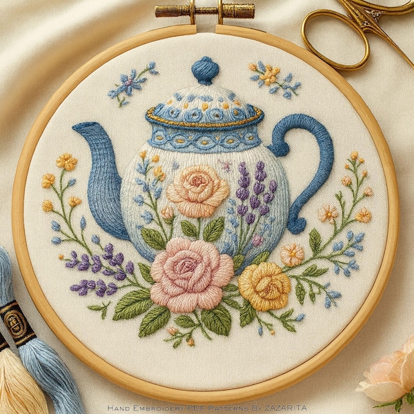 Floral Design Teapot - Etsy