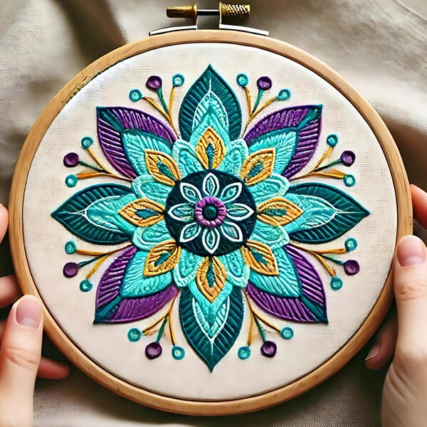 Mandala Embroidery Kit - Etsy