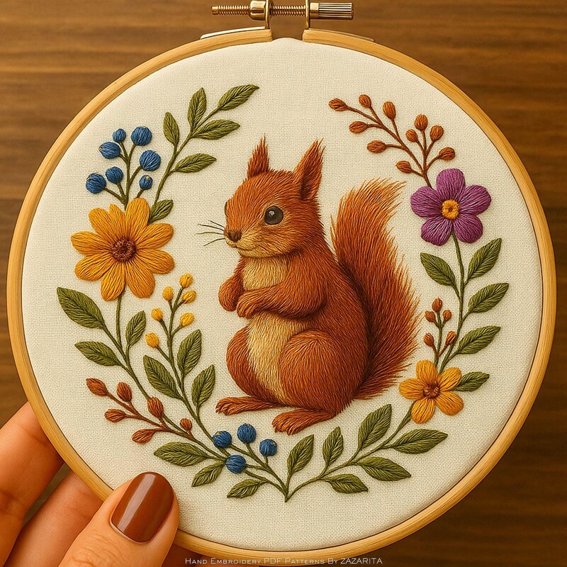 Squirrel Embroidery - Etsy Canada