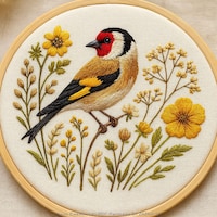 Goldfinch Hand Embroidery Pattern, American Goldfinch Bird, Finch Bird ...