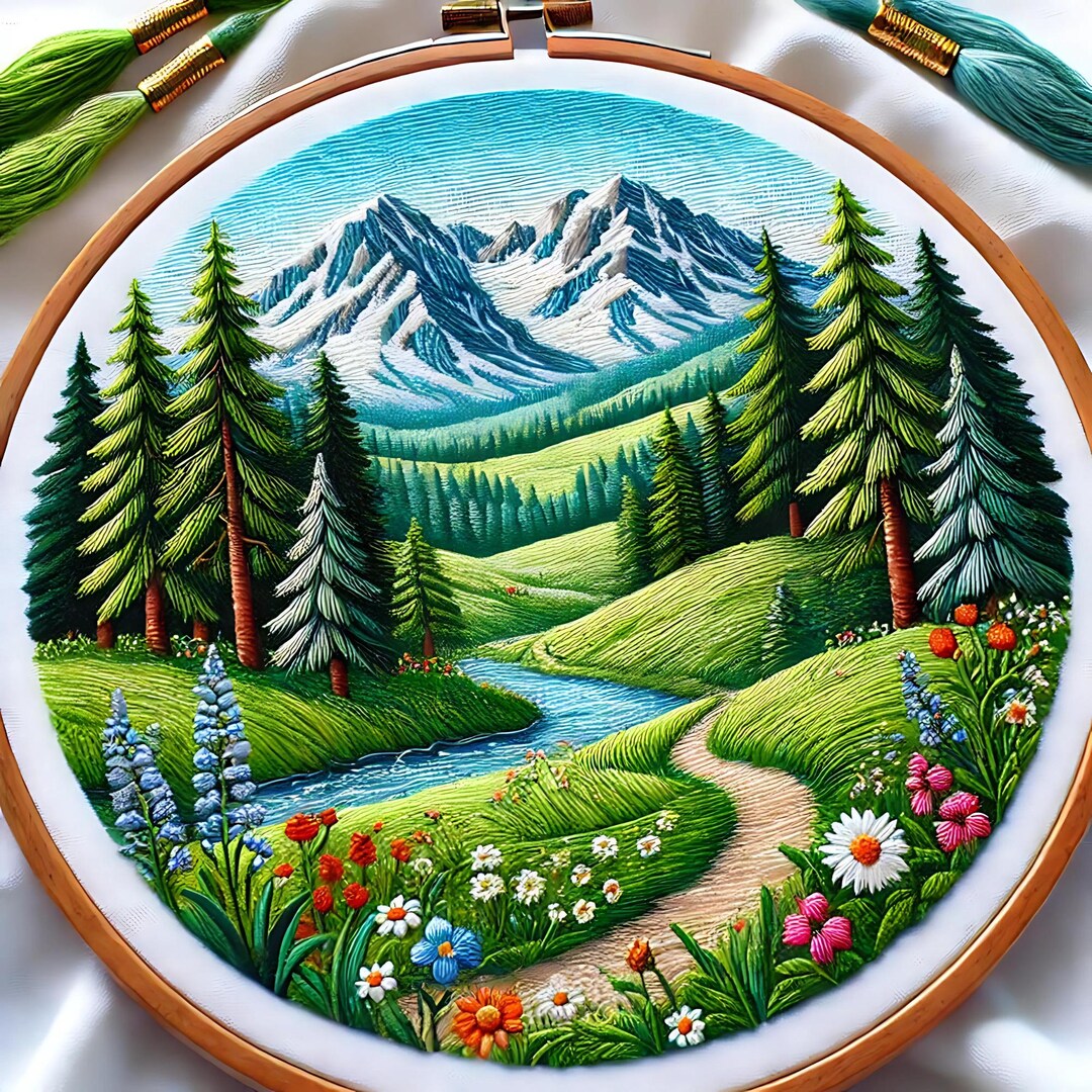 Embroidery Kits for Beginners, Embroidery Starter Kit, Landscape ...