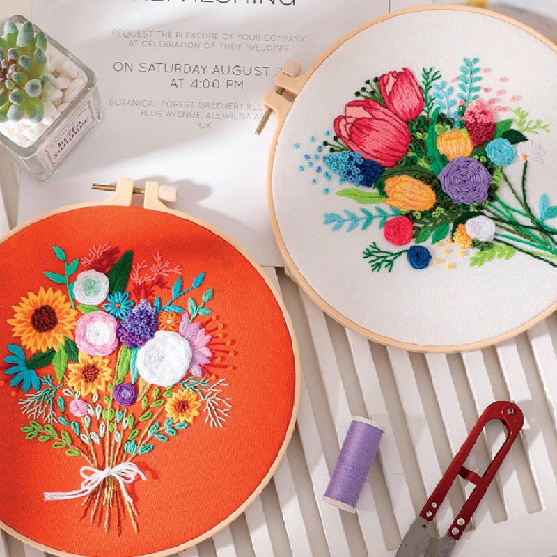 Embroidery Kit Pillow - Etsy