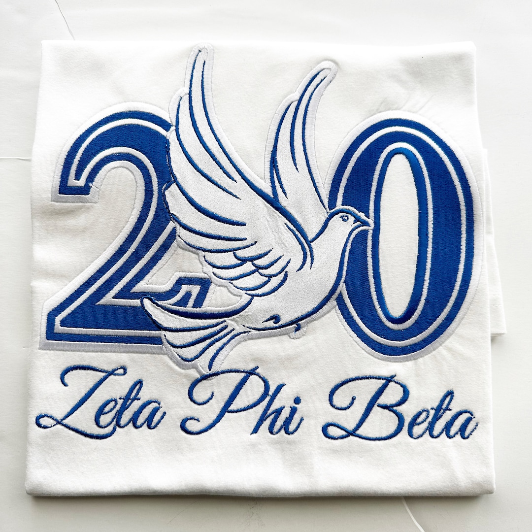 20 Dove Embroidered Top | Zeta Phi Beta| Zeta Anniversary| Royal Blue ...