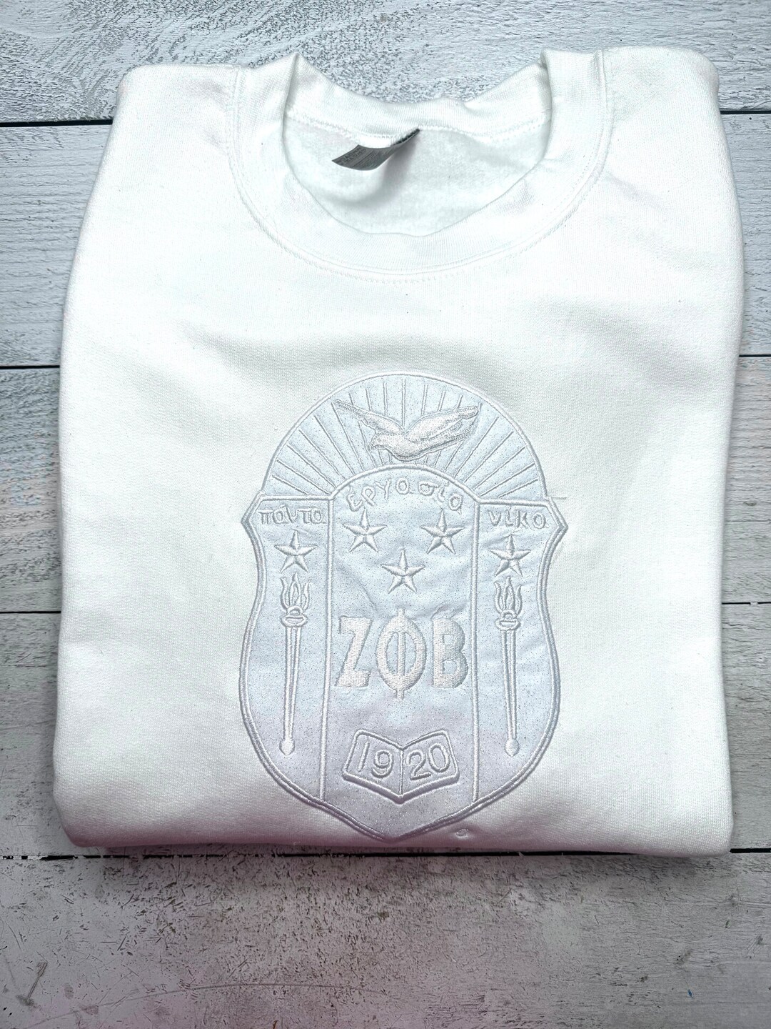 Z Phi B Embroidered Shield | Zeta Phi Beta| Glitter Embroidered | Royal ...