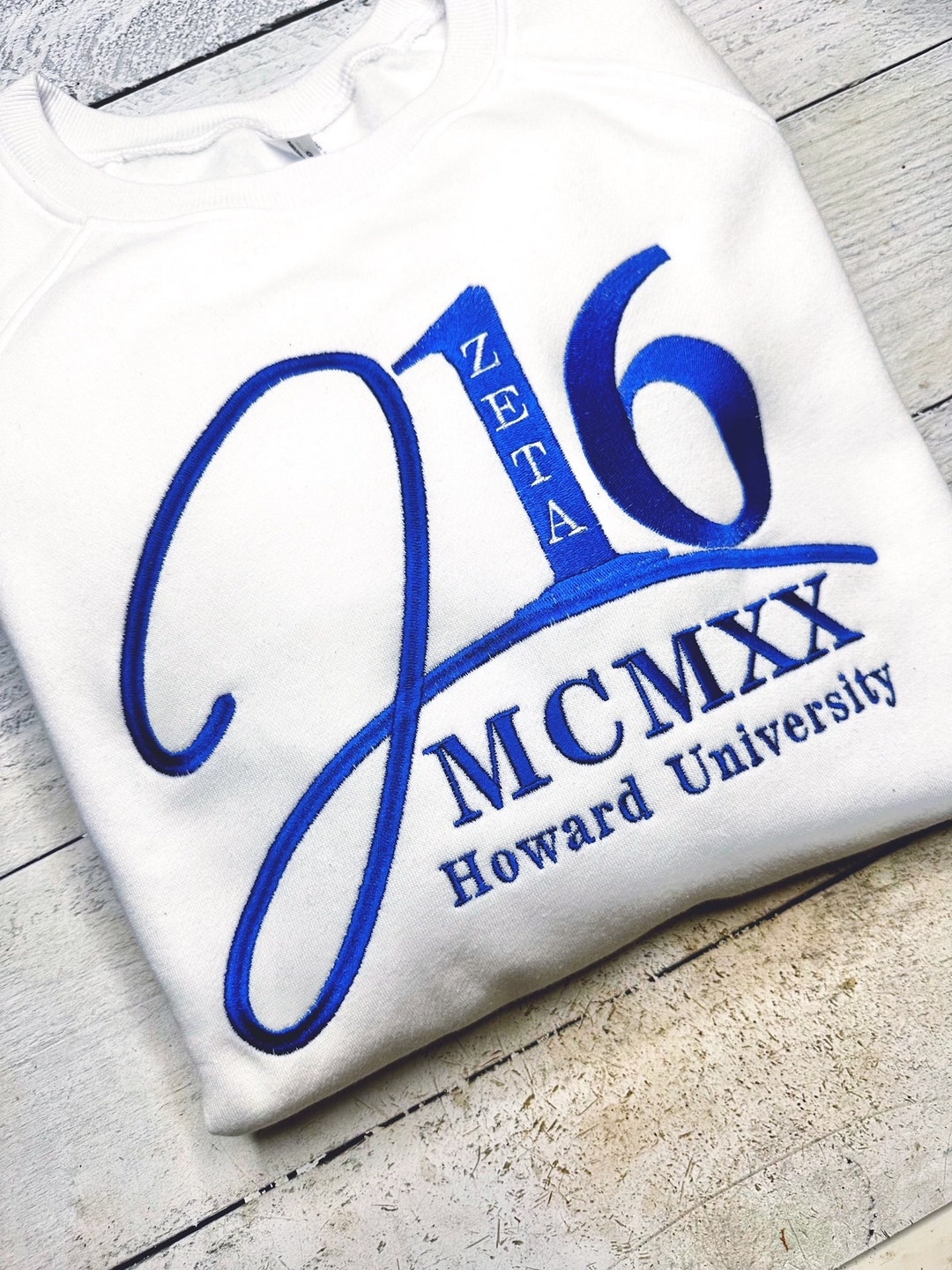 J16 Embroidered Sweatshirt | Zeta Phi Beta| Zeta Anniversary| Royal ...